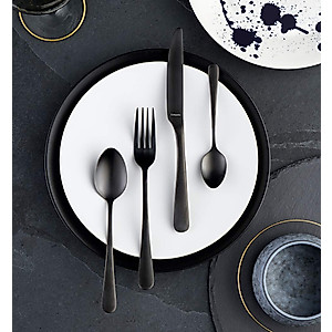 Amefa Austin 18/0 Stainless Steel Flatware Set - Matte Black - 20 Piece Place Setting - Service for 4 - Knife & Fork Spoon Set - Amefa Cutlery Set - Amefa Flatware Set - Modern Silverware Set
