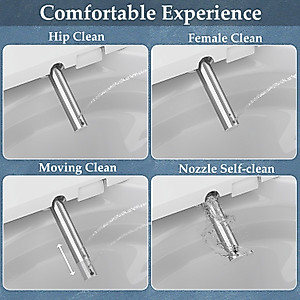 Lovinouse Smart Toilets Bidet, Modern Toilet and Bidets, Auto Power Flush Self Cleaning Tankless Toilet with Bidet,Auto Open & Close,Heated Seat,Warm Water Sprayer & Dry,Foot Sensor Operation,White