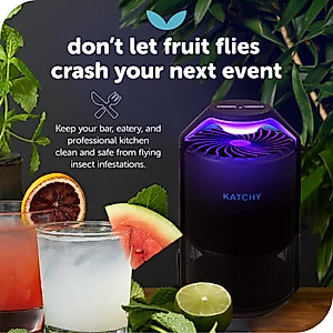 Katchy Midnight - Indoor Insect Trap with Automatic Setting - Fan Powered with UV Light - Fruit Fly Traps for Indoors - for Fruit Flies, Gnats, Mosquitoes, Moths