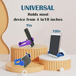 HONSKY Thumbs-Up Phone Stand for Tablets, E-Readers and Smart Phones – Green/Purple – 2 Count