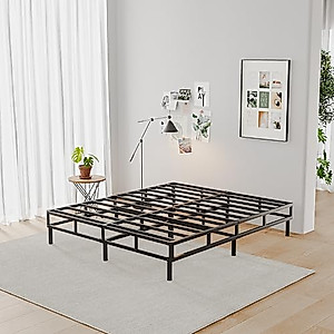 VTWAZAST 5 Inch Full Size Box Spring with 9 Inch Metal Leg Support, Easy Clean Fabric Bed Cover Included, Metal Heavy Duty Mattress Foundation, Noise Free, Easy Assembly