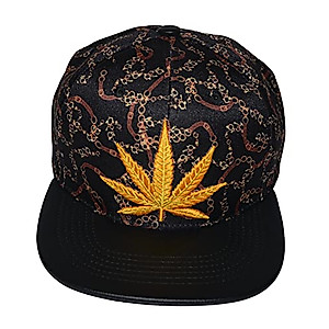 Popfizzy Weed Hat, Unisex Pot Leaf Hats, Cannabis Baseball Caps, Hip-Hop Hats, Marijuana Snapback Cap, Weed Gifts for Stoners (Weed 6)