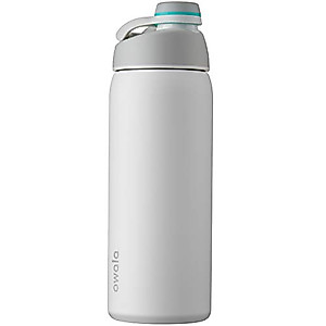 Owala Twist Insulated Stainless Steel Water Bottle for Sports and Travel, BPA-Free, 32-Ounce, Shy Marshmallow