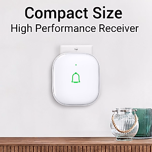 DoorKit Classroom Wireless Doorbell with 1000 Feet IP66 Waterproof Doorbell Chime 115 dB 7 Levels Adjustable Volume Door Bell Ringer Wireless 32 Melodies and LED Flashing for Home Bedroom Office