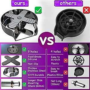 Cup Washer for Sink, Decyam Upgraded Glass Rinser for Kitchen Sink, Stainless Steel Faucet Cup Rinser Sink Attachment - Seconds Quick Rinser, Cup Cleaner, Glass Washer, Sink Baby Bottle Washer…