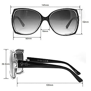 Jessica Simpson Women's J5234 Oversized Retro Butterfly Sunglasses with UV400 Protection - Glamorous Lightweight Sunglasses for Women, 60mm