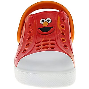 Sesame Street Toddler Clogs, Indoor Outdoor Shoes Easy On with Backstrap, Elmo Red Marble Print, Toddler Size 9