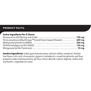 VetriScience GlycoFlex Sport Hip and Joint Supplement for Dogs – Joint Support Chews with Green-Lipped Mussel, DMG, and Glucosamine for Dogs, Chicken Liver Flavor