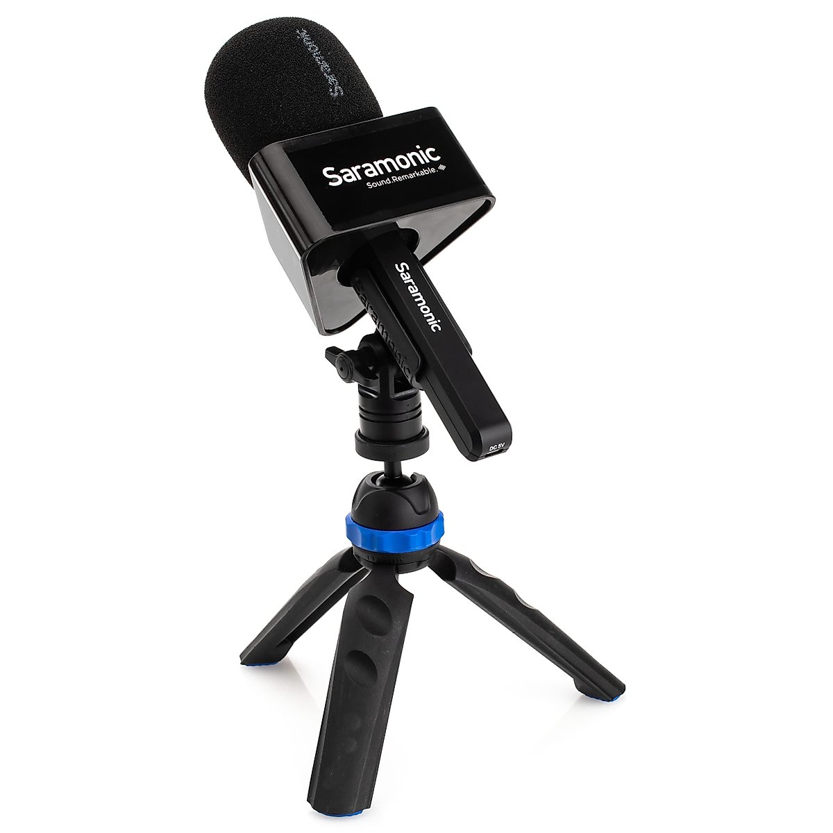 Saramonic Handheld Transmitter Holder for Blink 500 Pro TX Transmitters with Foam Windscreen and Built-in 1100mAh Battery/Charger (Blink 500 Pro HM)
