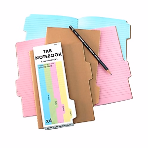 Suck UK | Tabbed Notebook | A5 Notebook Study Notebook | Project Note Pad & Project Planner Notebook | Work Journal | Colored Paper Notebook With Tabs | Divider Tab Notebook | Study Essentials | Kraft
