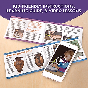 NATIONAL GEOGRAPHIC Kid’s Pottery Wheel – Complete Pottery Kit , Plug-In Motor, 2 lbs. Air Dry Clay, Sculpting Clay Tools, Apron & More, Patent Pending, Amazon Exclusive Craft Kit