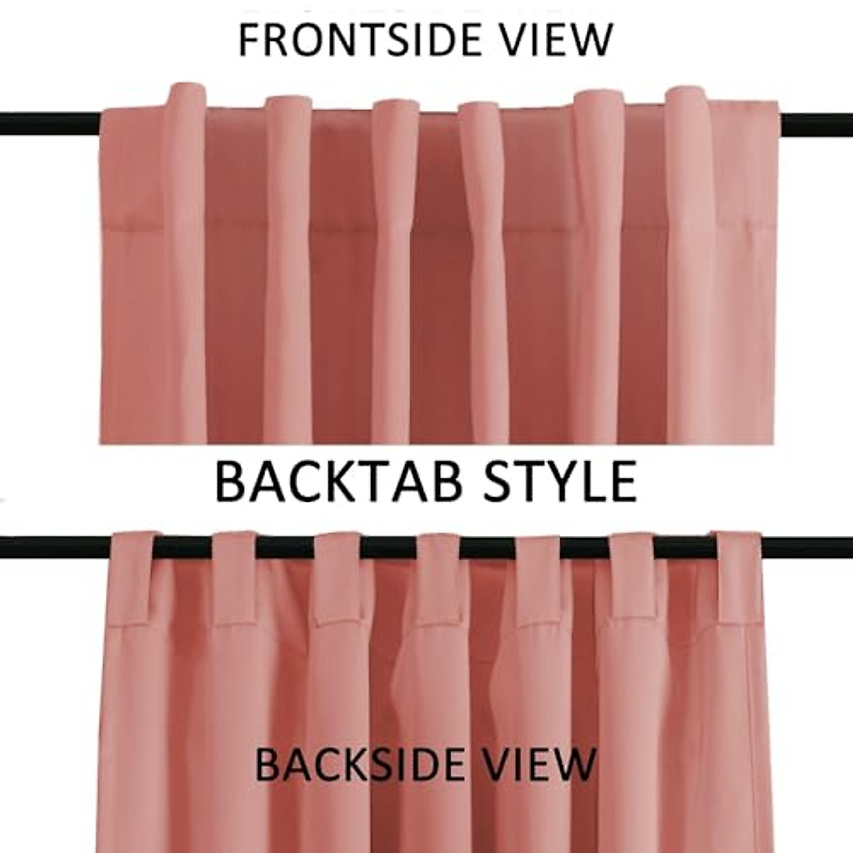 Turquoize Coral Blackout Curtains for Bedroom 84 Inch Long Window Treatment Blackout Curtains for Girls Bedroom Back Tab/Rod Pocket Draperies Soundproof Thermal Bedroom Curtains, 52" W x 84" L, Coral