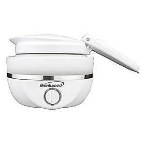 Brentwood KT-1508W Dual Voltage 120/220 Volt 0.8 Liter Collapsible-Travel Kettle, White