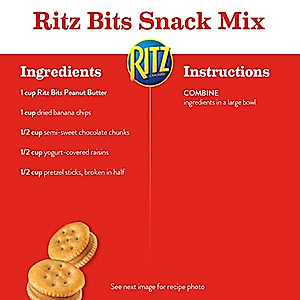 RITZ Bits Peanut Butter Cracker Sandwiches, Big Bag, 3 Ounce (Pack of 12)