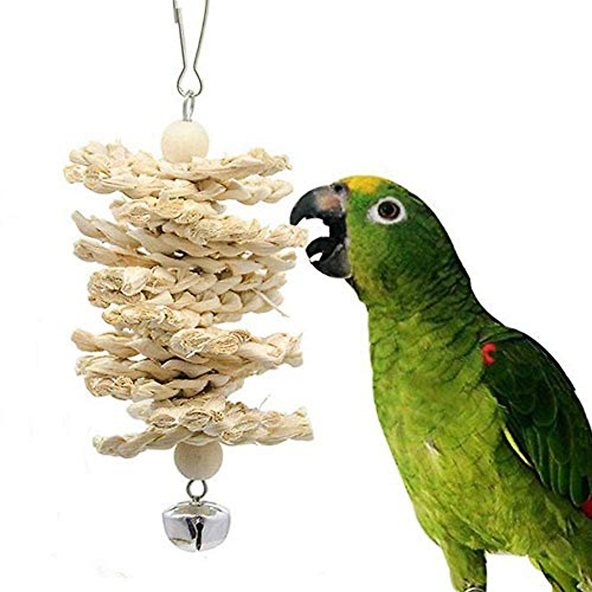 SHINYLYL 8 Packs Bird Toy,Bird Parrot Swing Chewing Toys Birdcage Stands,Wood Hanging Bell Bird Cage Toys for Parrots, Parakeets, Cockatiels, Conures, Macaws, Love Birds, Finches