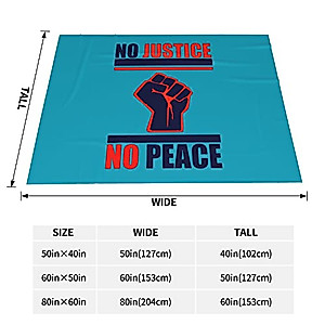 NUTTAG No Justice No Peace Throw Blanket Warm 60x50 Inches Fleece Throw Blankets for Bed Couch Living Room All Seasons Air-Conditioning Quilt