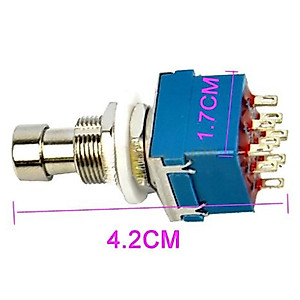 ESUPPORT 3PDT 9 Pins Box Stomp Guitar Effect Pedal Foot Switch True Bypass Metal Pack of 5