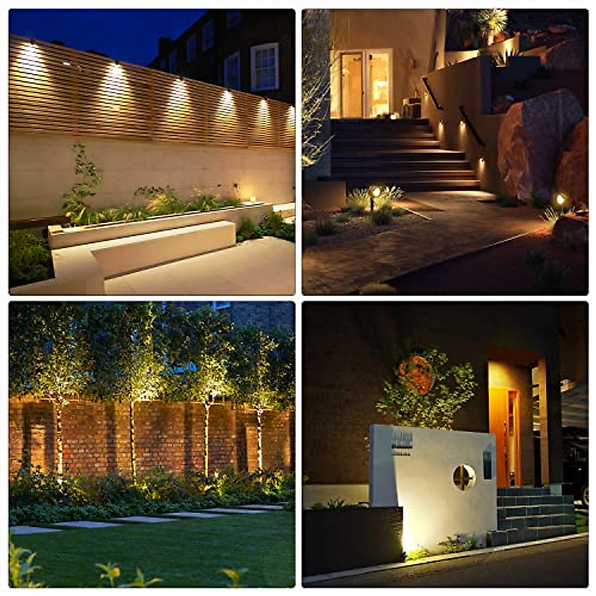 MEIKEE 9W LED Landscape Lights IP66 Waterproof Outdoor 110V Landscape Spotlight Pathway Lights for Yard, Lawn,Garden with US 3-Plug 3000K Warm White Lights (2 Pack)