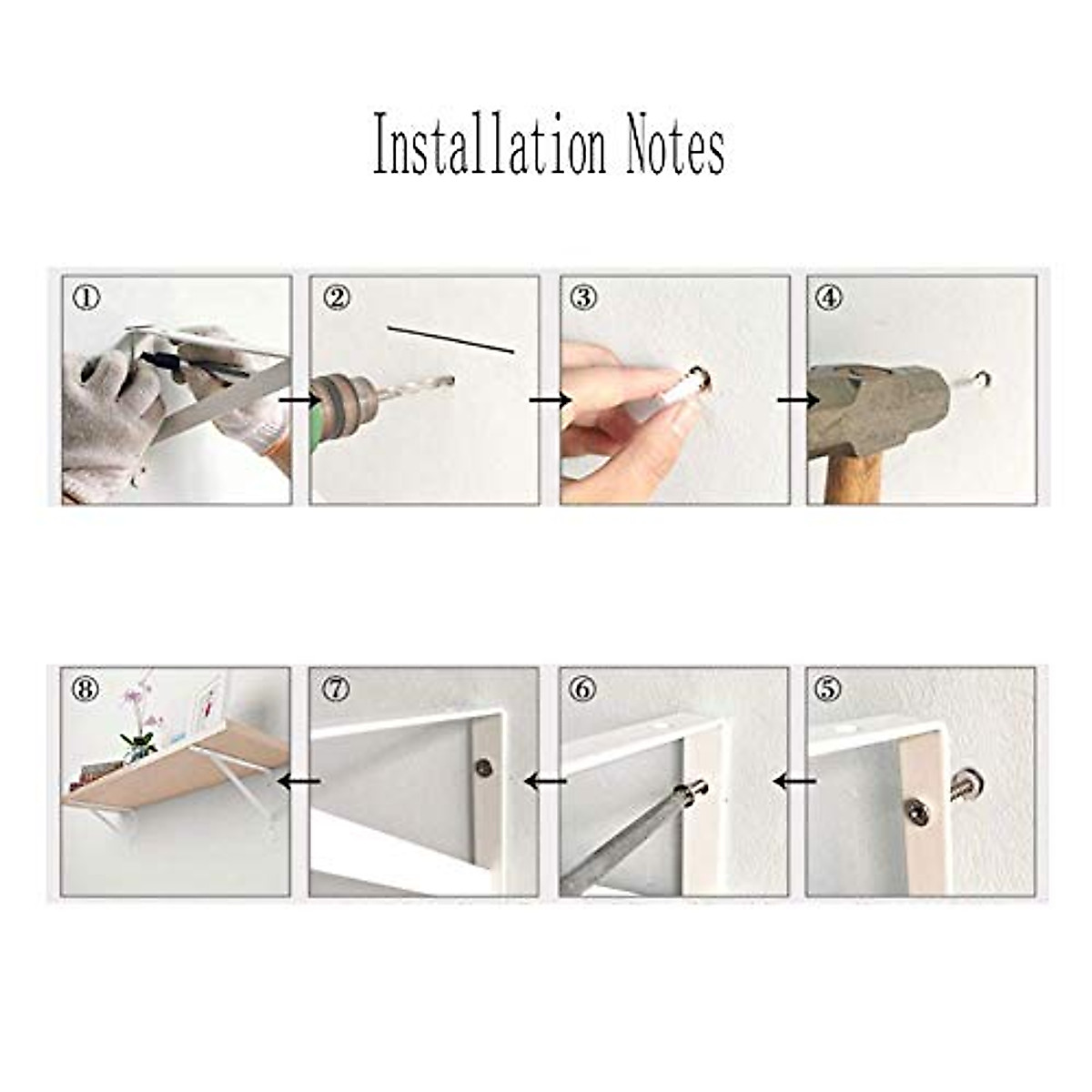 PIBM Stylish Simplicity Shelf Wall Mounted Floating Rack Shelves Metal Bracket Solid Wood Bookshelf Kitchen Rack Smooth Easy to Clean Bearing Strong,4 Sizes, a ,