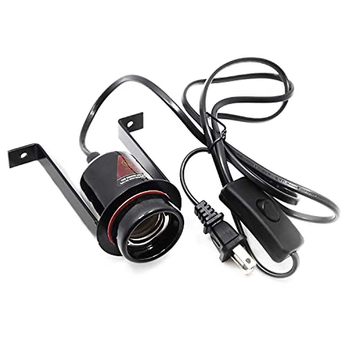 iRuiZhe Reptile Ceramic Heat Lamp Holder Pet Heater Bracket (no Bulb Included) for Amphibian Pet Terrariums Habitat Lizard Tortoise,300W Black