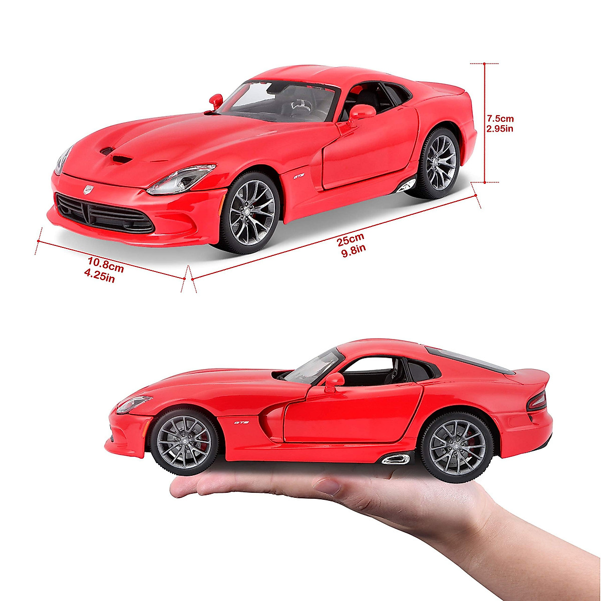 Maisto 1:18 Scale 2013 SRT Viper GTS Diecast Vehicle (Colors May Vary)