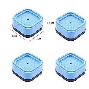 TOLUXY 4pcs Kitchen Bathroom Mat Anti-Slip and Noise-reducing Washing Machine Feet Non-Slip Mats Refrigerator Anti-Vibration pad (Color : Blue, Size : 4pcs)