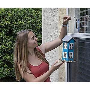 Spiral - 2-Pack Suction Cup Stainless Steel Hanger - Strong Heavy Duty for Garden, Kitchen and Bathroom, Hanging Bird Feeders, Plants, Wind Chimes, Wreath, Towel, Bathrobe and Loofah