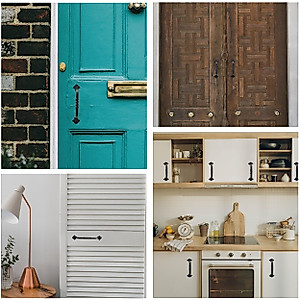 OVOV 2 Pack Barn Door Pull Handle Hardware for Wooden Garden Gate Shed Cabinet Door (6inch)