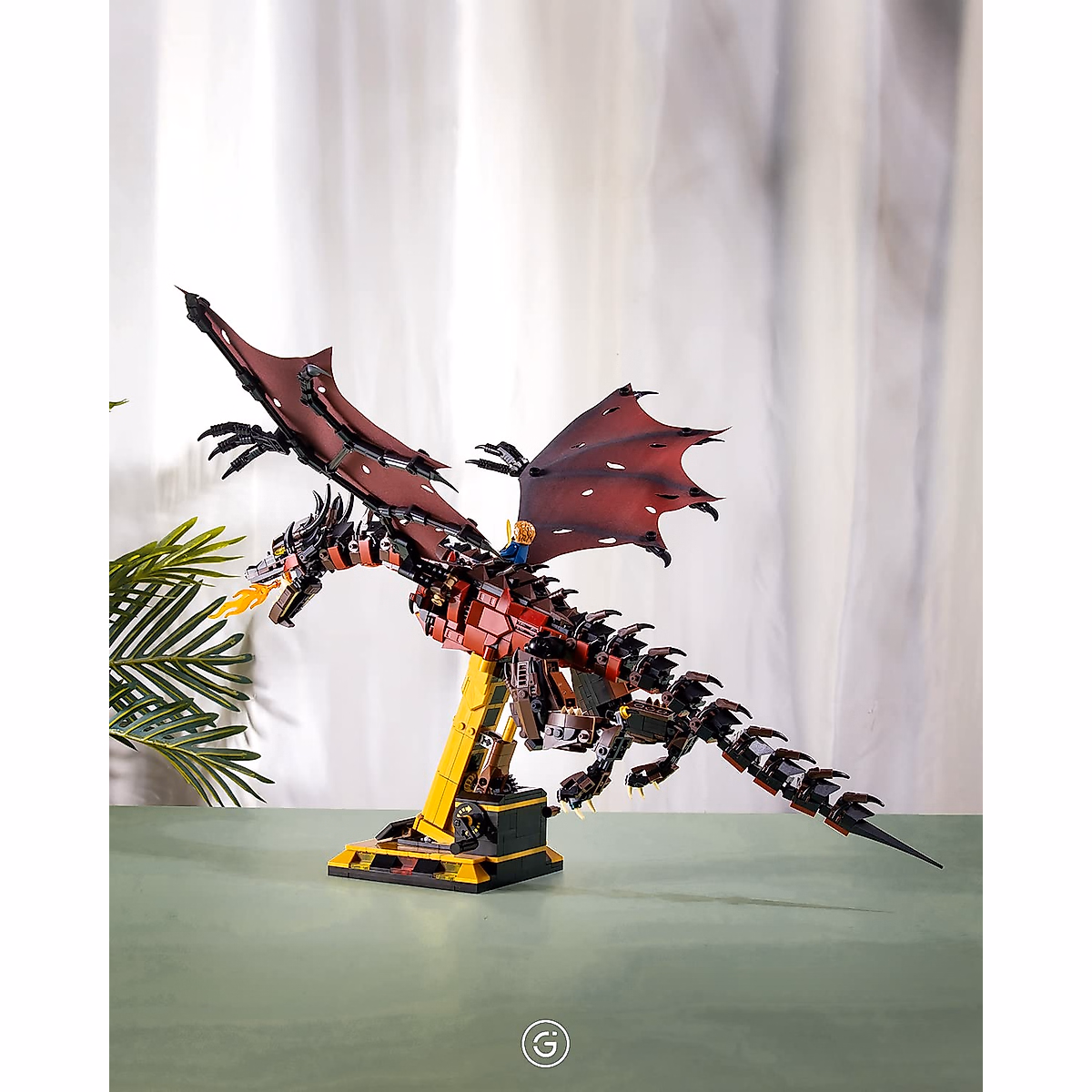 Givenni Fire Dragon Building Set with Display Stand - Smaug 1359 PCS Construction Building Bricks Model for Teen and Adults（New 2024）