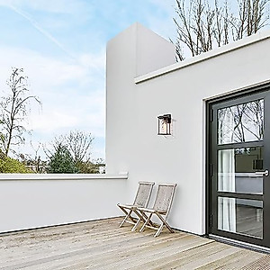 Black Outdoor Wall Lights, Farmhouse Exterior Wall Sconces Light Fixture with Cylindrical Water Ripple Glass Shade, Modern Waterproof Lanterns for Front Door, Entry, Porch, Patio, and Gazebo