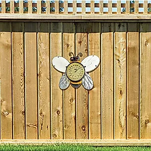 Poolmaster 54579 Bumble Bee Wall Décor and Thermometer for Home or Garden, Yellow