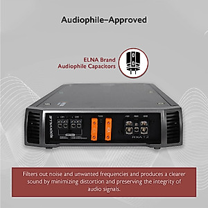 Rockville RXA-T2 2400W 2-Channel Car Amplifier, Dyno-Certified RMS, MOSFET Power Supply, Elna Capacitors, Class A/B, Perfect for Car Audio and Subs