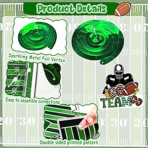 34Pcs Football Hanging Swirl Party Decor,14 Set Sports Football Theme Party Swirls Foil Wall Ceiling Streamers Decorations for Super Football Game Day Sport Theme Party Supplies