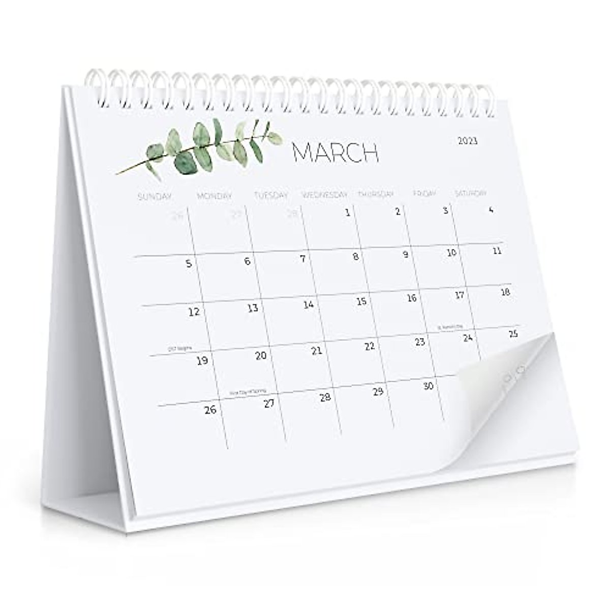 Aesthetic Small Desk Calendar 2023 with Stickers - Runs From October 2022 until June 2024 - Beautiful Greenery 6" x 8" Flip Desktop Calendar for Easy and Effective Organizing