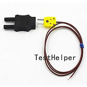 TestHelper TCAD310 Type K Thermocouple Adapter Dual plugs 4mm (0.16-Inch) Banana Use for Digital multimeter Meter