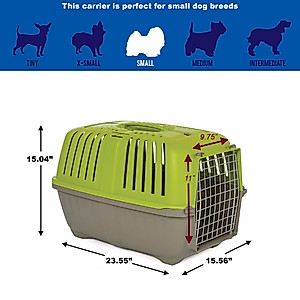 MidWest Homes for Pets Spree Travel Pet Carrier, Dog Carrier Features Easy Assembly and Not The Tedious Nut & Bolt Assembly of Competitors, Green, 24-Inch Small Dog Breeds (1424SPG)