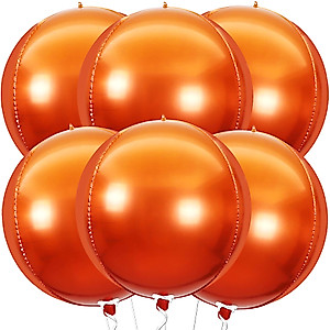 KatchOn, Big Orange Mylar Balloons - 22 Inch, Pack of 6 | Maple Leaf Balloons - Big, 27 Inch | Fall Mylar Balloons for Fall Decorations for Home | Orange Metallic Balloons, Burnt Orange Foil Balloons