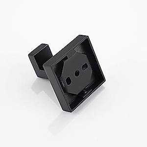 Hoooh Bath Towel Hooks Matte Black, 2 Pack Stainless Steel Robe Coat and Clothes Hook, Heavy Duty Wall Hook for Bathroom & Kitchen, Modern Square Style Wall Mounted, B106-BK-P2