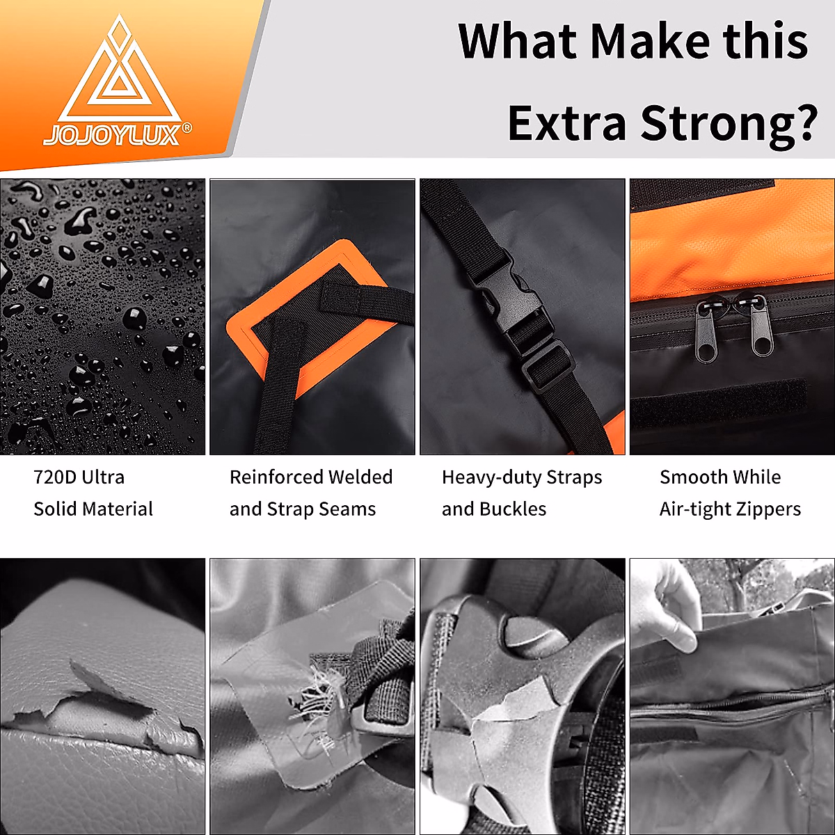 Car Rooftop Cargo Carrier Bag, 15 Cubic Feet Waterproof Heavy Duty 720D Car Roof Luggage Bag for All Vehicle with/without Racks - Storage Bag, Anti-Slip Mat, 4 Door Hooks