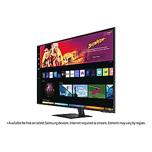 SAMSUNG 43" M70B Series 4K UHD USB-C Smart Monitor & Streaming TV, 4ms, 60Hz, HDR10, Wireless Display, Gaming and IoT Hubs, Alexa Built-in, 2022, LS43BM702UNXZA, Black