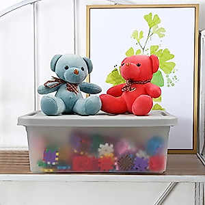 Tyminin 14 L Plastic Storage Box with Black Lids, 2 Packs