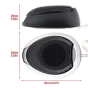 DriSentri Car Speakers, 2pcs Car Tweeters 1000W Universal High Efficiency Mini Dome Tweeter Speakers for Car Audio System