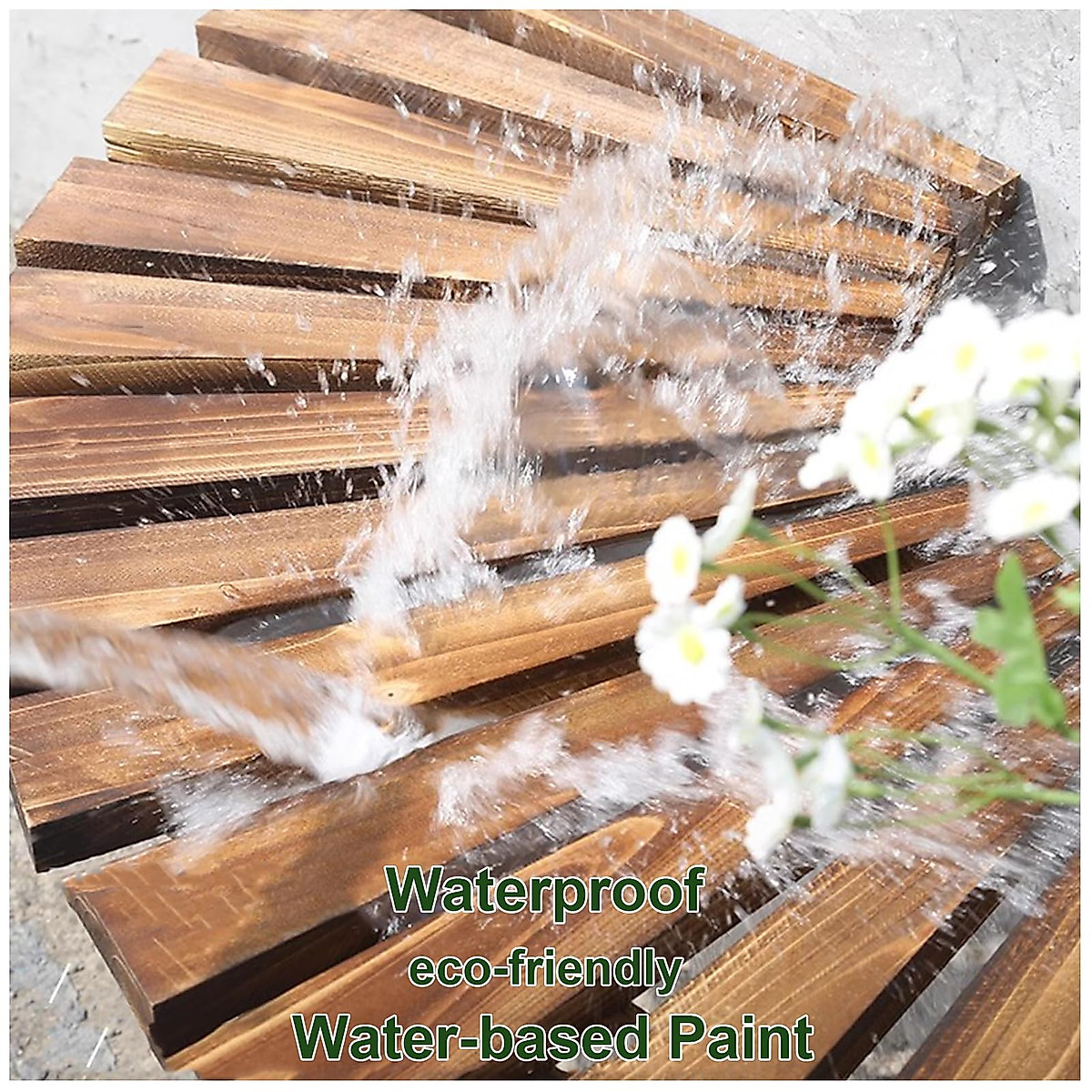 SQXLXDD Wrap Around Tree Bench, Outdoor Wooden Curved Benches Park Tree Chair, Semicircular Frame Tree Backrest Seat Wood Furniture for Garden Patio Porch Lawn Backyard (Carbonized Color)