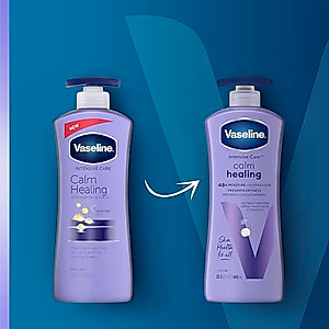 Vaseline Intensive Care Calm Healing Body Lotion 3 count for Dry Skin Made with Ultra-Hydrating Lipids and Lavender Extract to Heal and Restore Dry Skin 20.3 oz