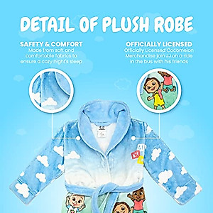 Cocomelon Toddler Boys JJ Playtime 3D Plush Robe (as1, age, 4_years, CoComelon Bus, 4T)