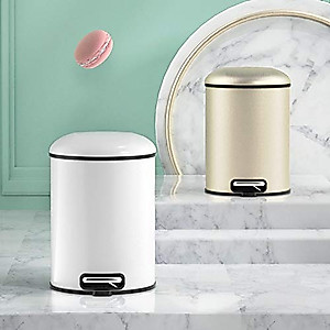 CZDYUF Black White Bedroom Marble Trash Can Kitchen Cute Bathroom Bucket Garbage Bin ( Color : E , Size : 12L )