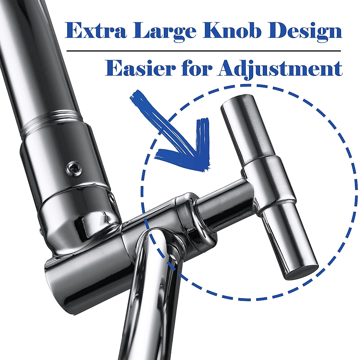 Shower Head Extension Arm - 13'' Shower Arm Extension for Rain Shower Head & Handheld Shower, Height and Range Adjustable, Shower Extension Arm with Locking Nuts, G1/2 Universal Connector, Chrome