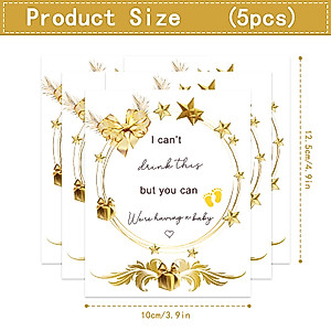 Lfish 5 Pregnancy Announcement Wine Bottle Labels,Baby Surprise Gifts Decorations,Announcing New Baby Reveal,Pregnancy Reveal Wine Label for Family and Friends,Baby Announcements Gifts.