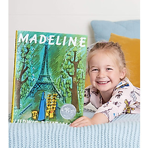 Books to Bed Girl's Book and Long Sleeve Printed Pajama Set, Madeline, 4 Years