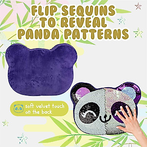 16” Reversible Sequin Pillow | Select your Favorite Colorful Design Llama, Narwhal, Panda, Penguin, Donut, Watermelon, Sloth, Alpaca & More | Playful Addition to Kids Bed or Playroom (Ice Cream)